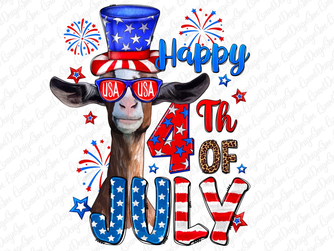 Happy 4th of July Goat Sublimation Design,usa Flag Png,american Goat ...