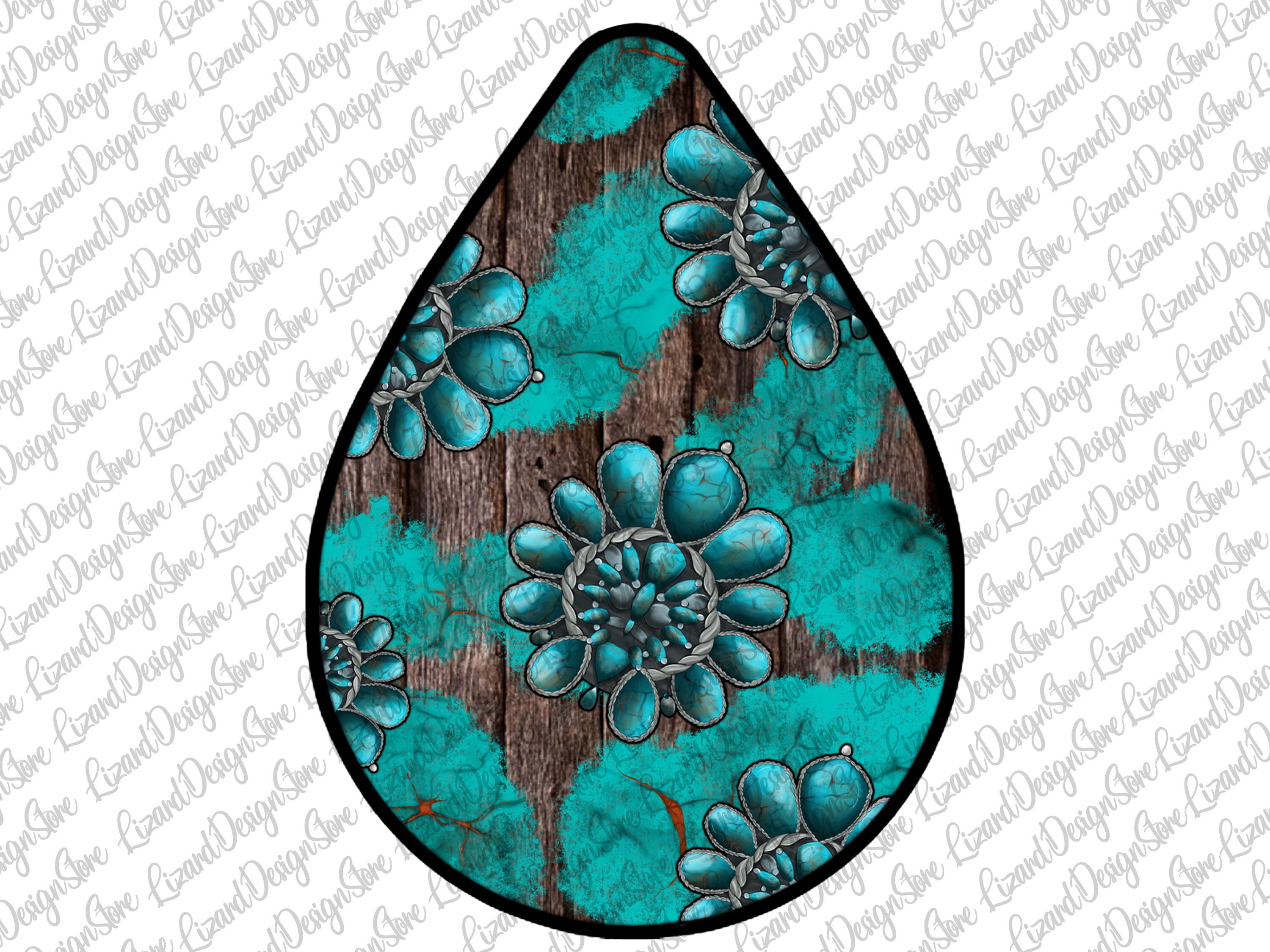 Western Teardrop Earring Png, Teardrop Bundle Png, Cactus Teardrop ...