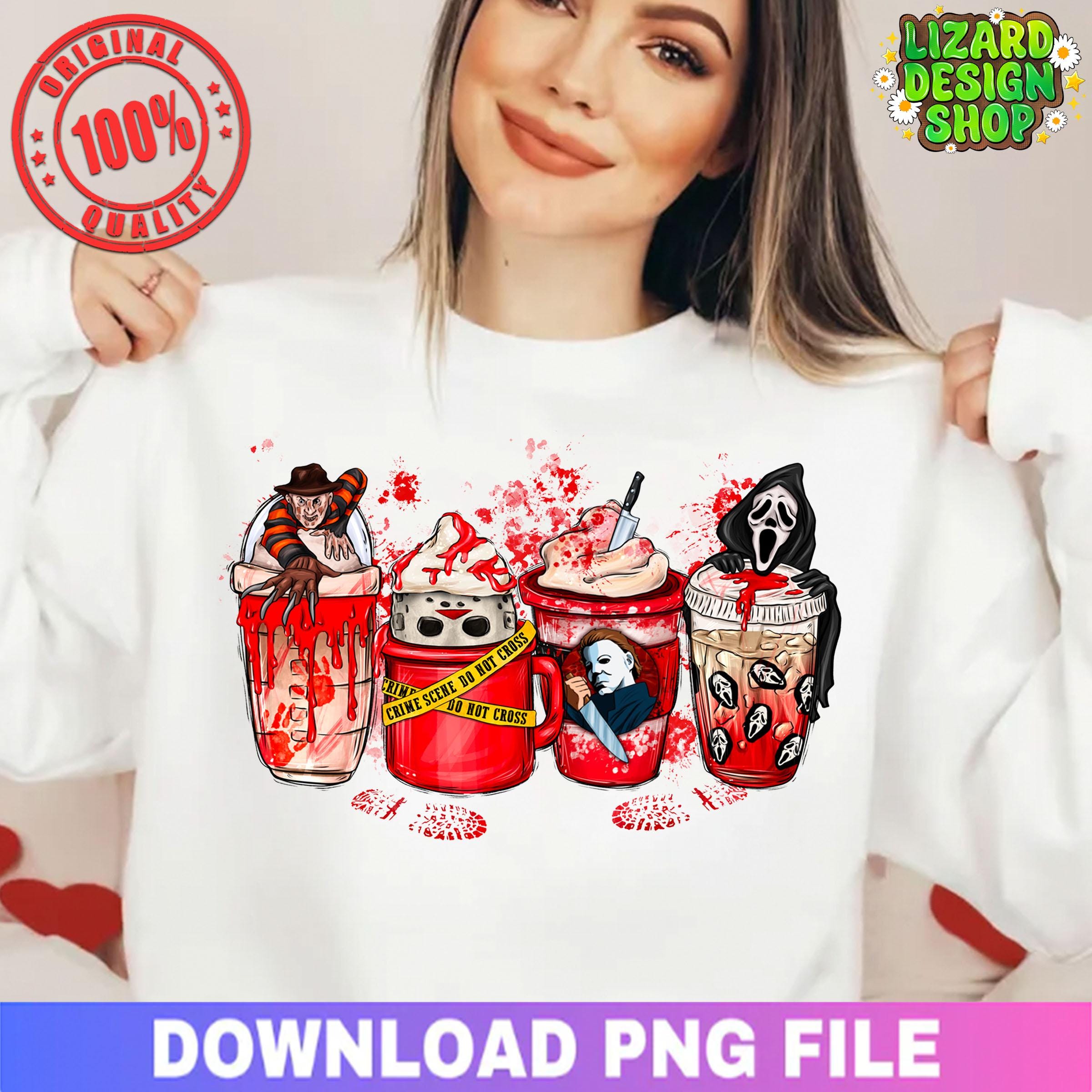Horror Characters Coffee Cups Png, Coffee Cups Png, Coffee Cups Shirt ...