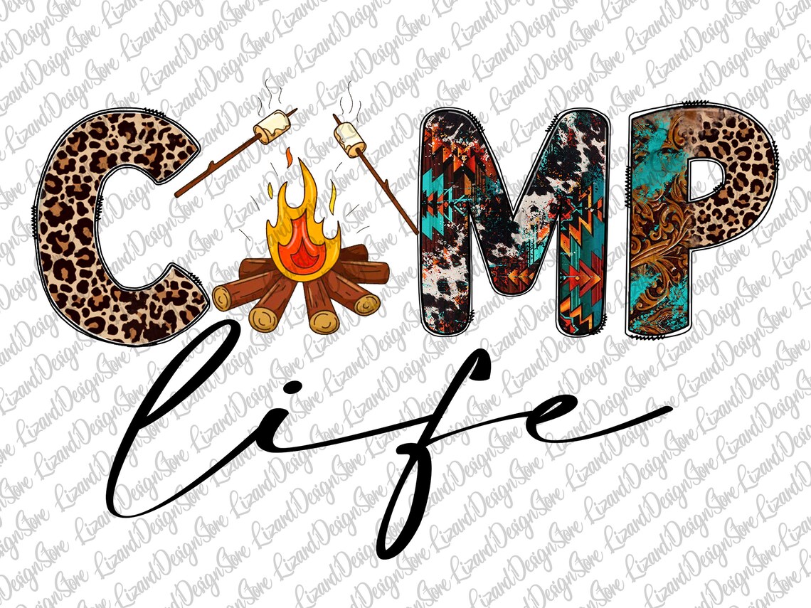 Camp Life PNG File Camp PNG Camping Design PNG Leopard | Etsy