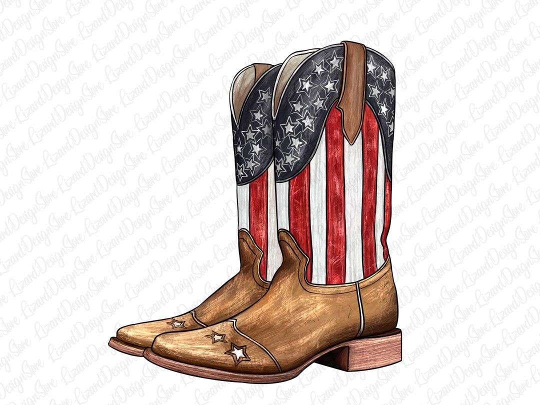 Western American Cowboy Boots Png Sublimation Design,usa Flag Png,4th ...