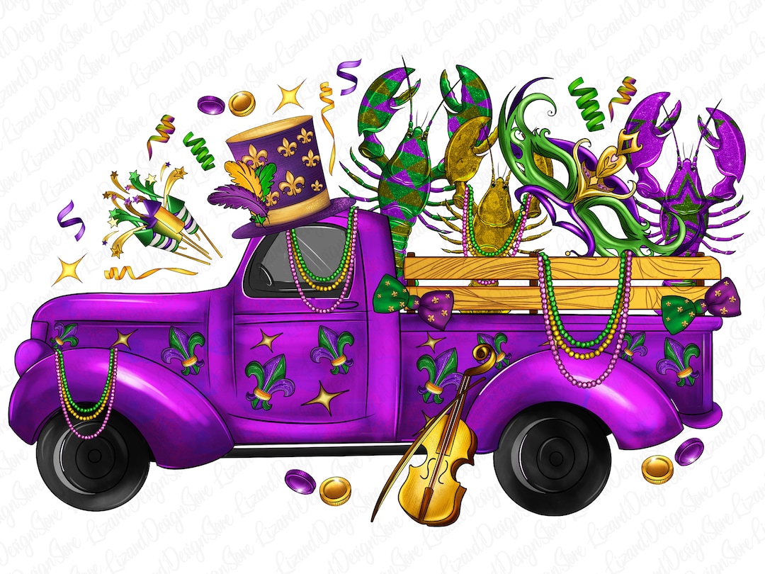 Mardi Gras Truck Png Sublimation Design, Mardi Gras Png, Mardi Gras ...