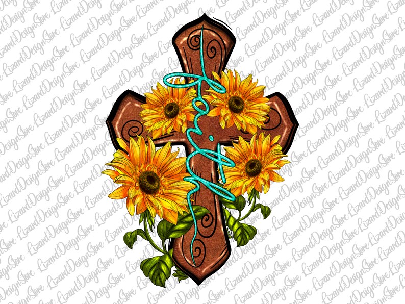 Faith Cross Sublimation Png Download Western Cross - Etsy