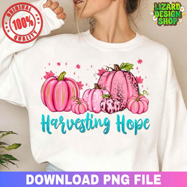 Harvesting Hope Png Sublimation Design, Pink Pumpkin Png, Cancer ...