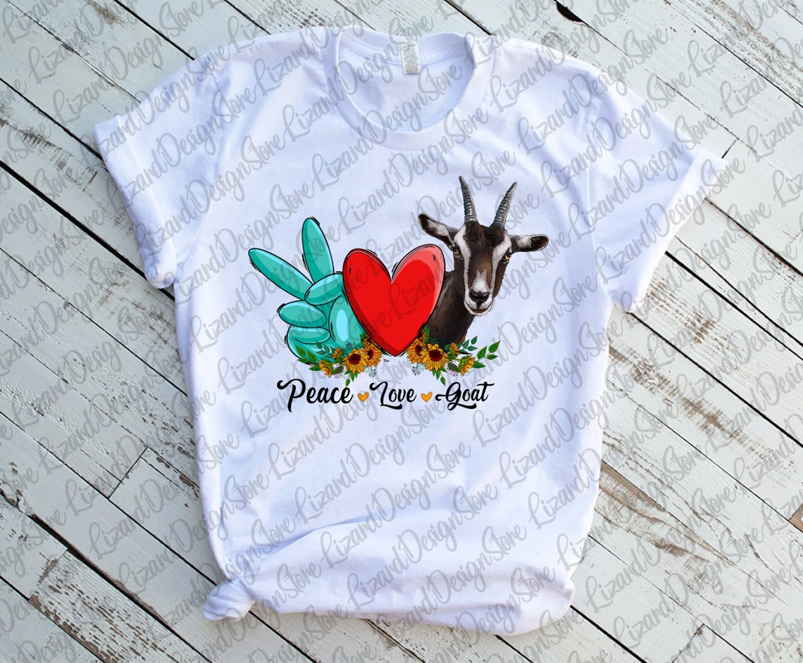 Peace Love Goat Png Watercolor Goat Png Sunflower Goat Png | Etsy
