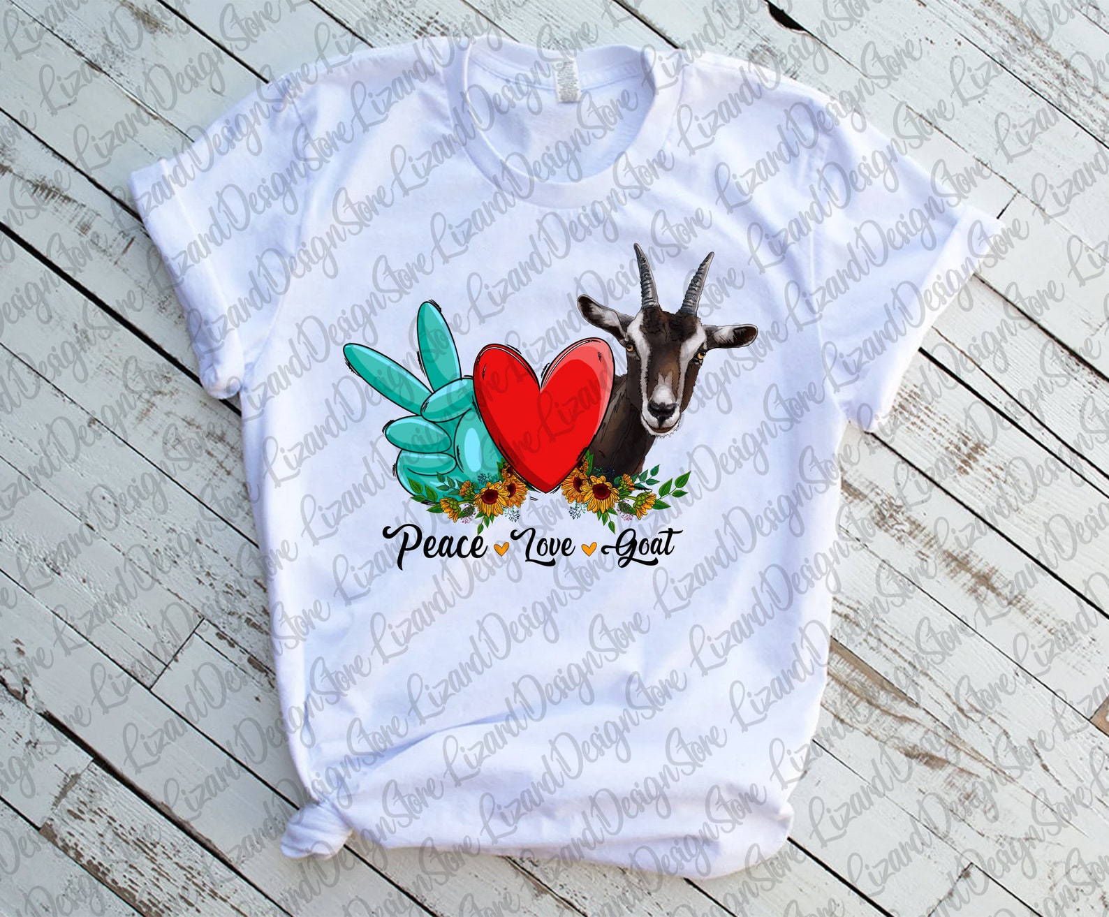 Peace Love Goat Png Watercolor Goat Png Sunflower Goat Png | Etsy