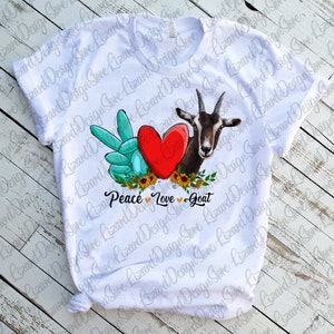 Peace Love Goat Png Watercolor Goat Png Sunflower Goat Png - Etsy