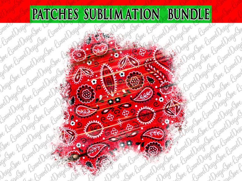 Red Bandana Patch Sublimation Png, Red Bandana Background Png, Red ...