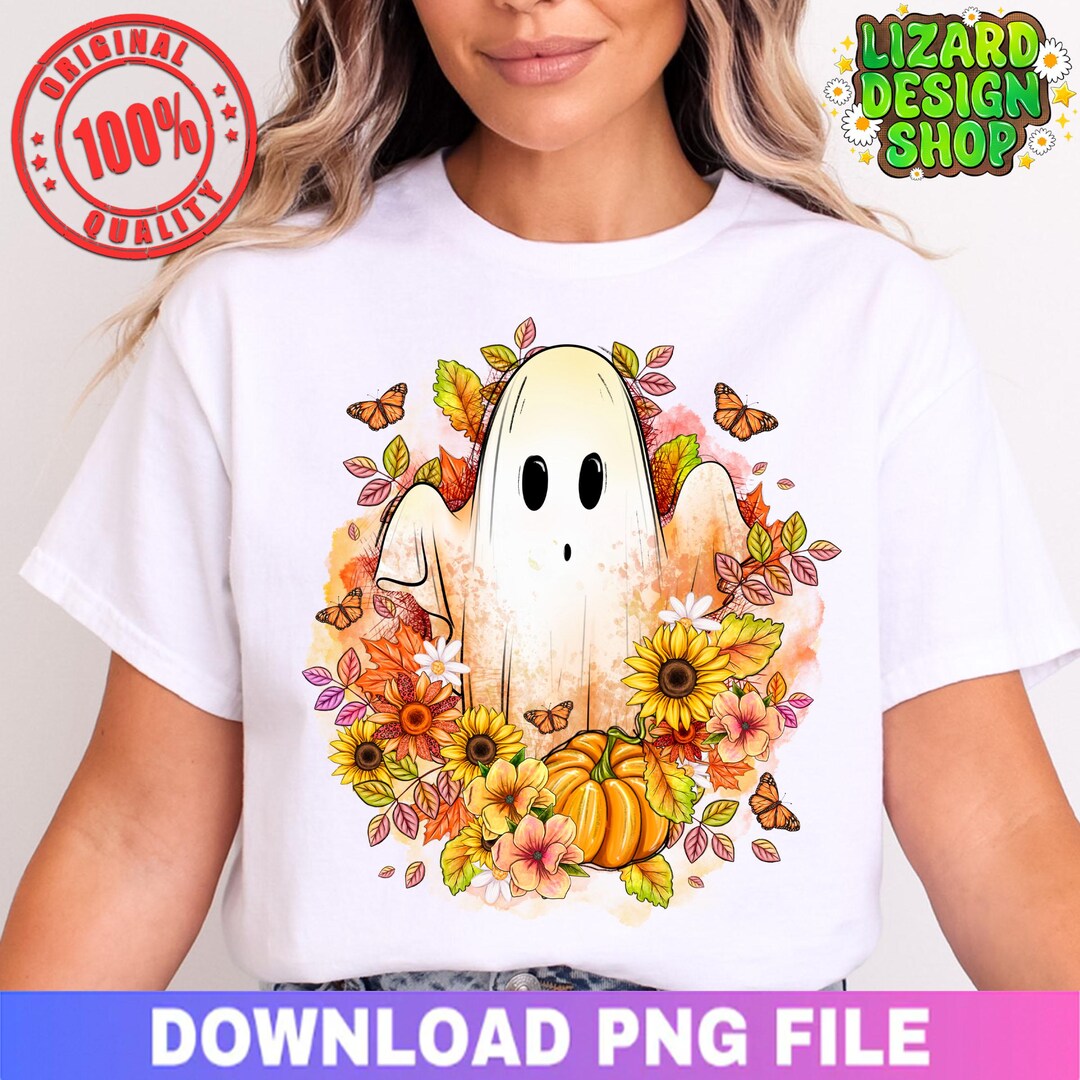 Ghost Fall Png Sublimation Design,halloween PNG, Spooky Ghost, Autumn ...