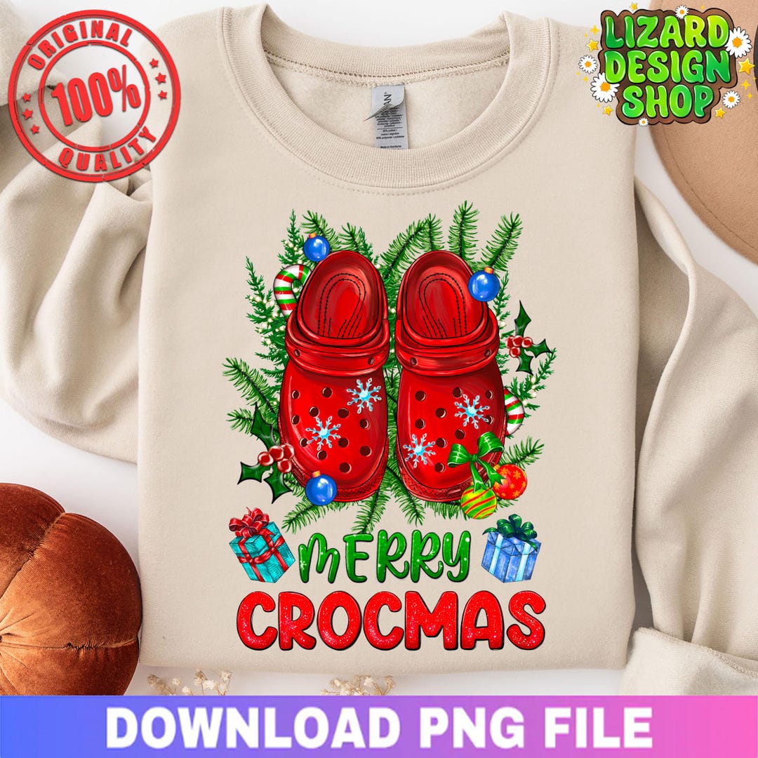Merry Crocmas Png Sublimation Design Download, Christmas Png, Merry ...