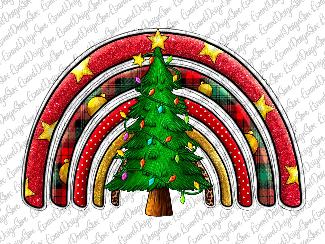 Christmas Tree Rainbow Png Christmas Rainbow PNG Christmas - Etsy