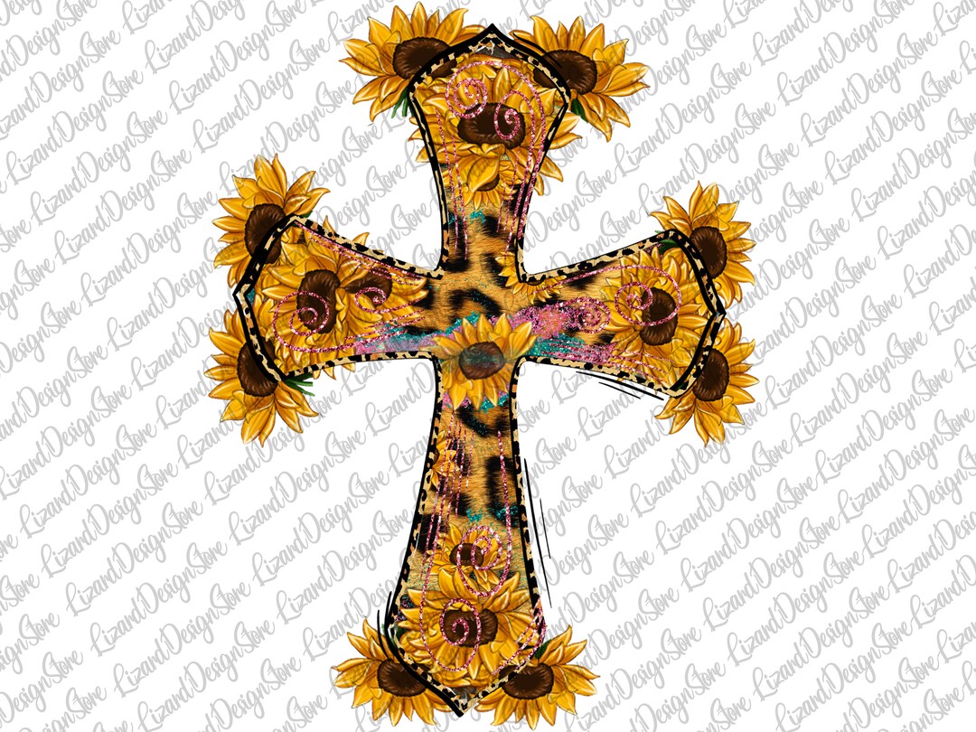 Leopard Cross Png,easter Png, Leopard Cross,sunflower,sublimation ...