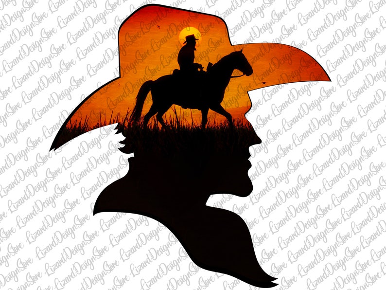 Cowboy Png Sunset Rodeo Rodeo Cowboy Hat Western Png Wild | Etsy