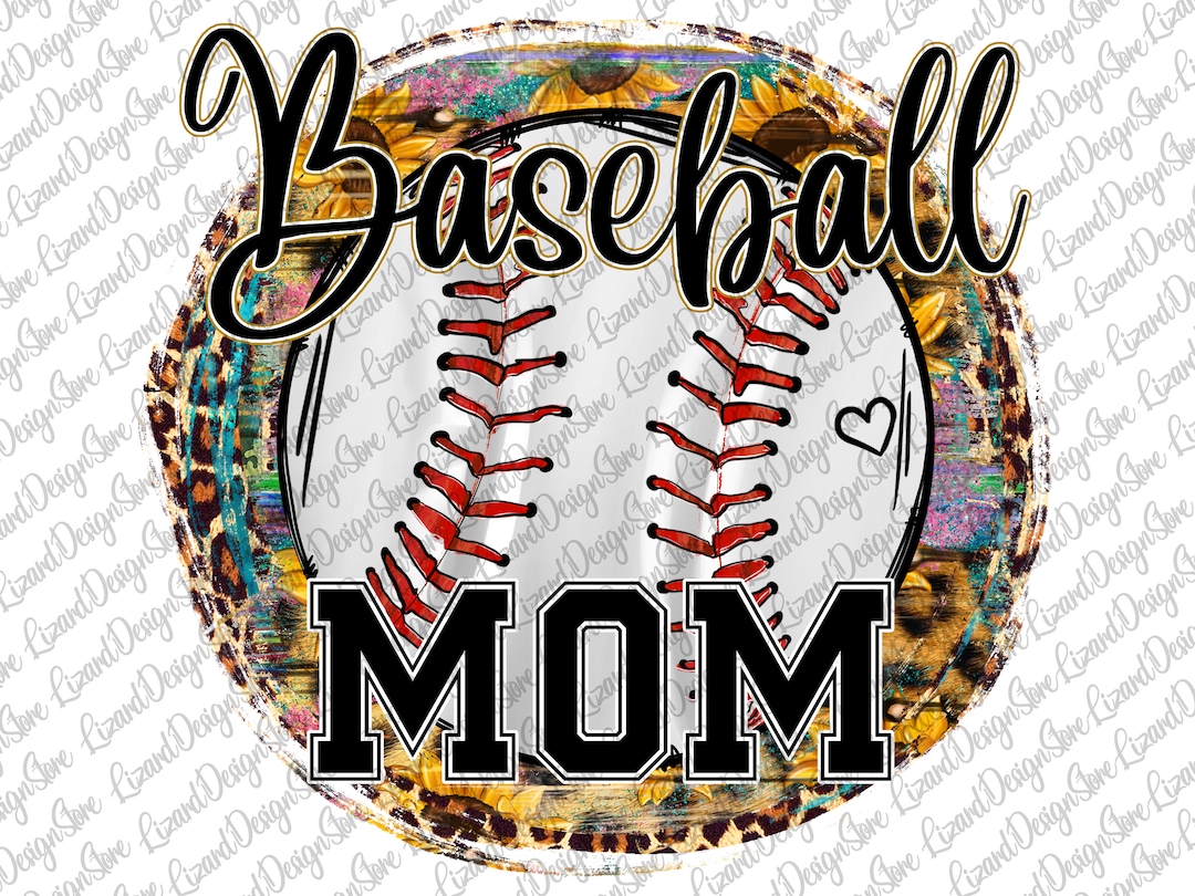Leopard Baseball Mom Design, Baseball Mom PNG, Sports Design, Turqoise ...