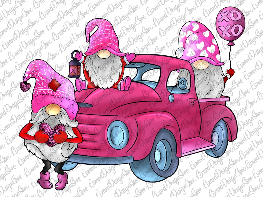 Valentines Day Gnomies Love Png, Farm Truck Gnomies Valentines Png ...