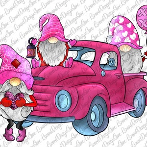 Valentines Day Gnomies Love Png, Farm Truck Gnomies Valentines Png ...