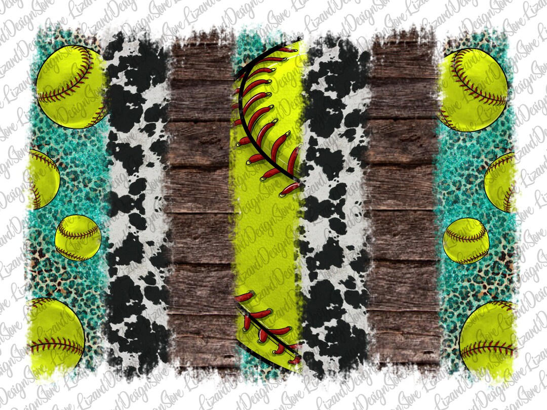 Softball Sports Cowhide Brushstroke Png Softball Brushstrokes - Etsy