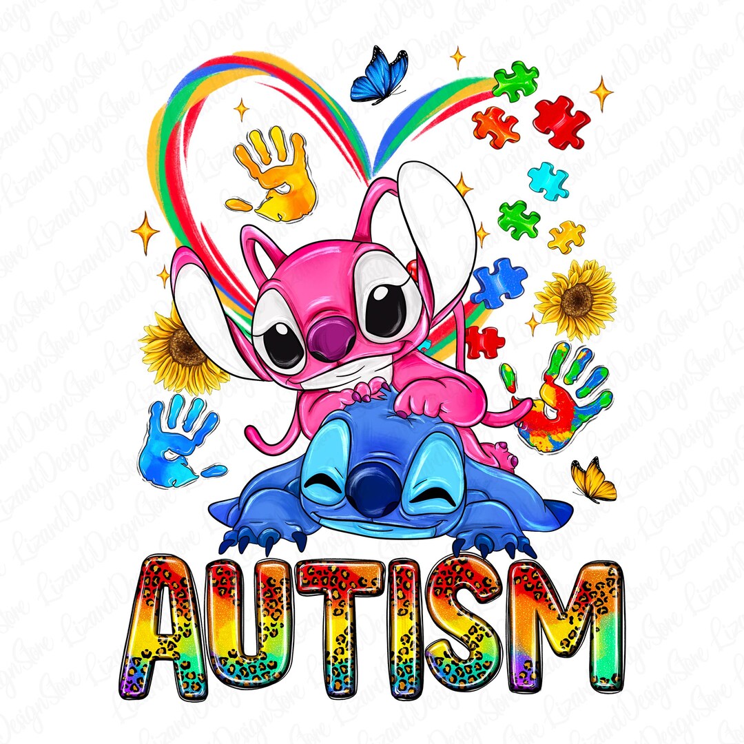 Autism Stitch With Lilo Png, Sublimation Design Download, Autism ...