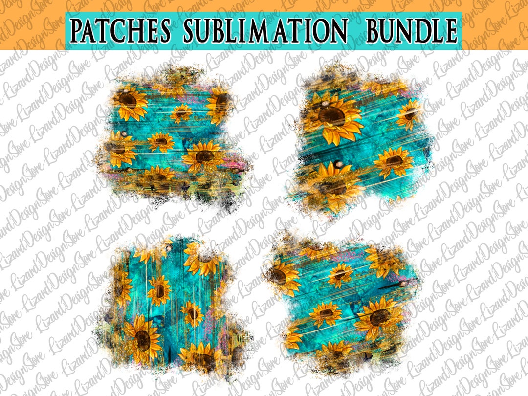 Turquoise Sunflowers Patch Png, Camouflage Sunflower Patches Png ...