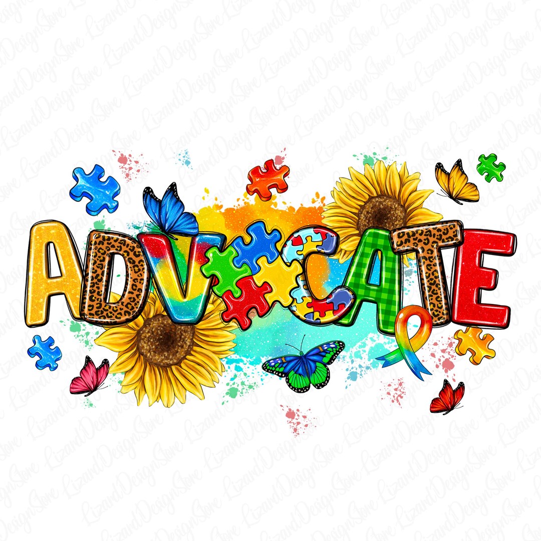 Advocate Autism Png Sublimation Design Download, Autism Awareness Png ...