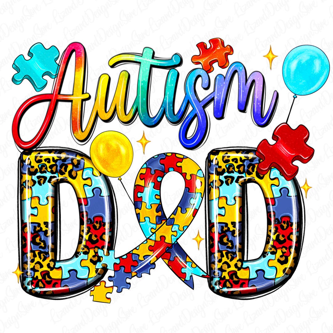Autism Dad Png Sublimation Design Download, Autism Awareness Png ...