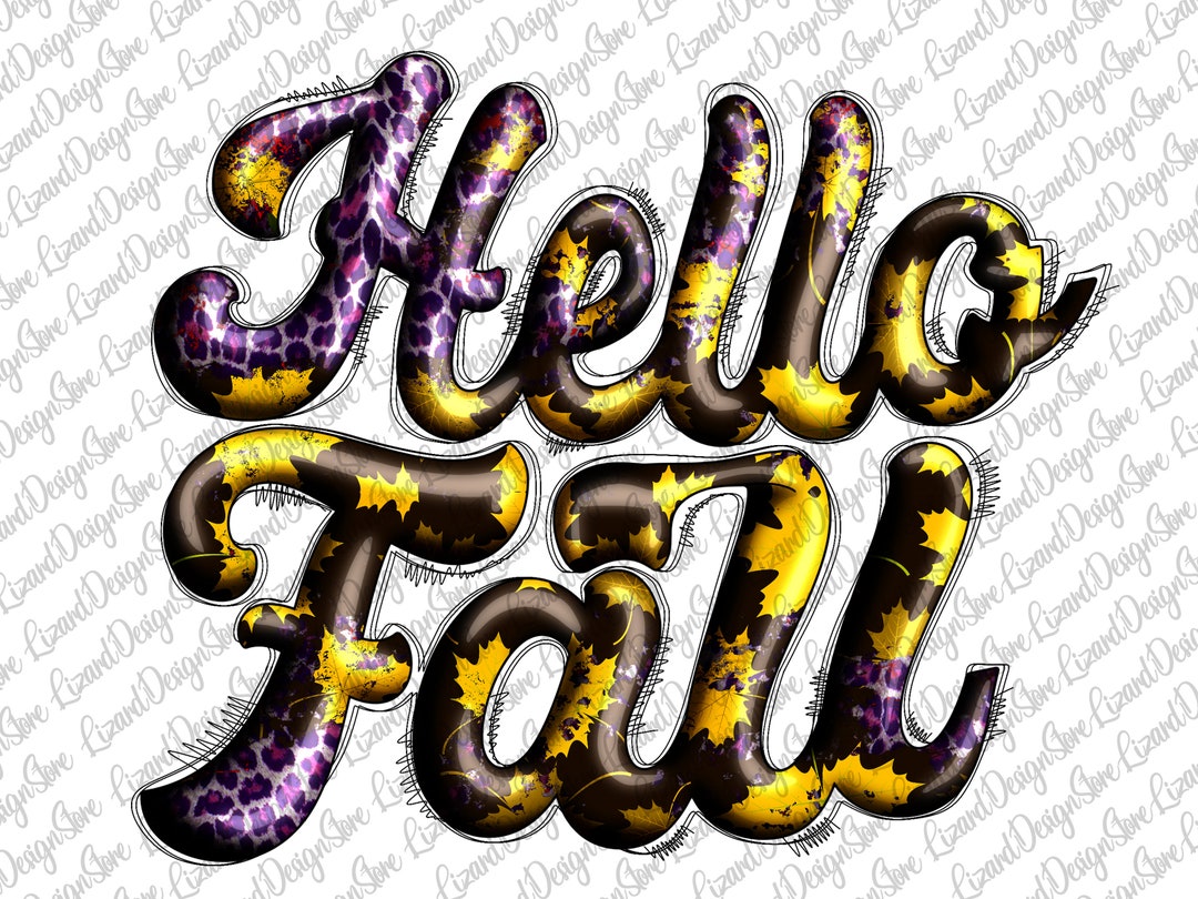 Hello Fall Sublimation Png Hello Fall PNG Fall Leopard Fall - Etsy