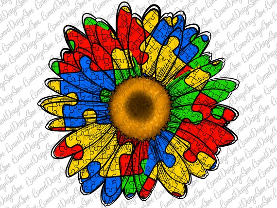 Autism Sunflower Sublimation Designautism Awareness | Etsy