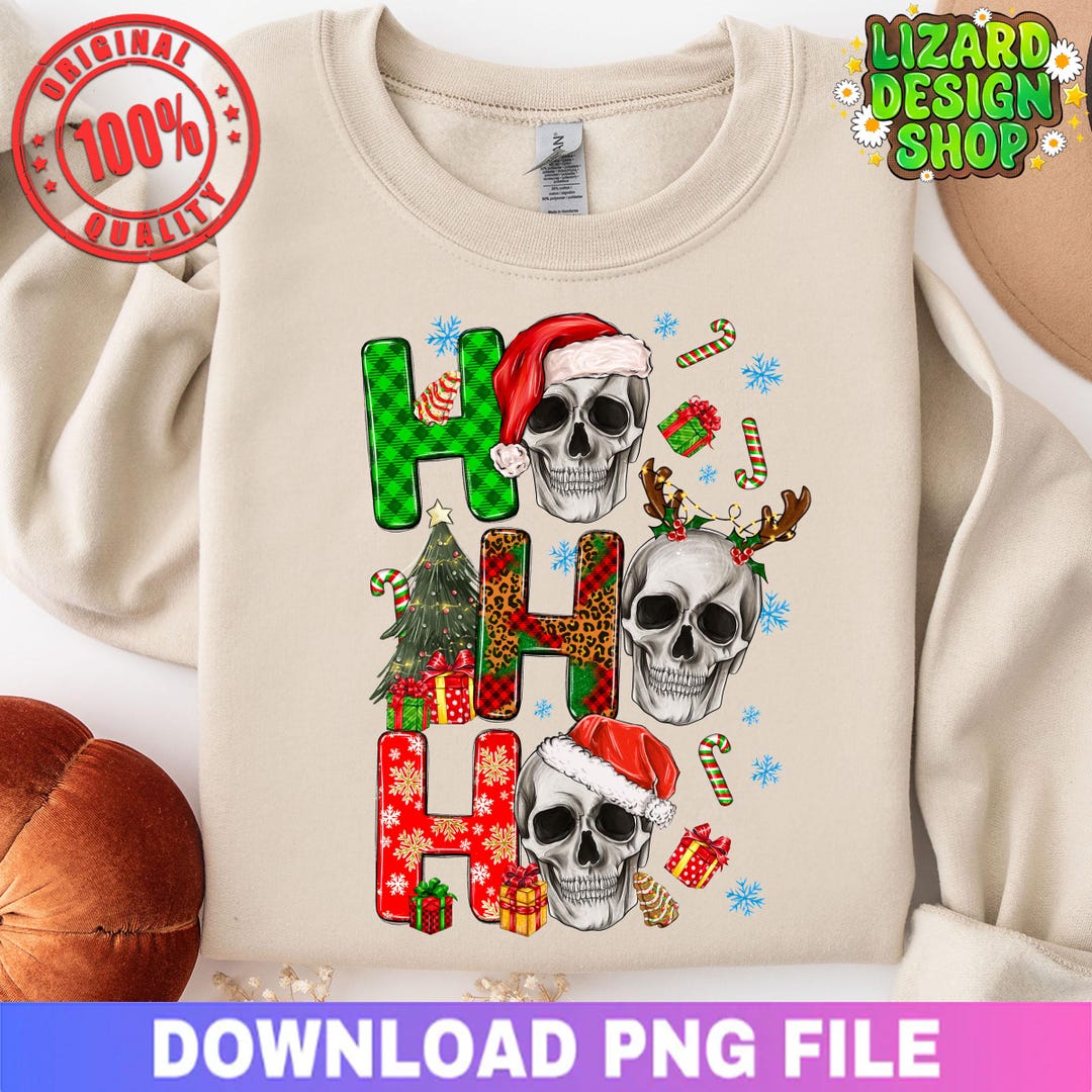 Ho Ho Holy Skeleton Christmas Png Sublimation Design Download, Merry ...
