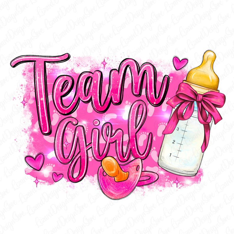 Team Girl Png Sublimation Design, Gender Reveal Png, Gender Party Png ...