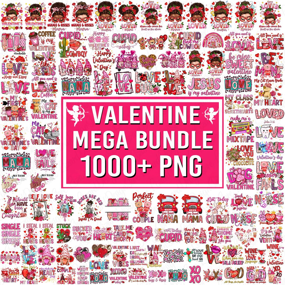 1000+ Valentines Png Bundle, Retro Valentine Png, Valentine's Day Png ...