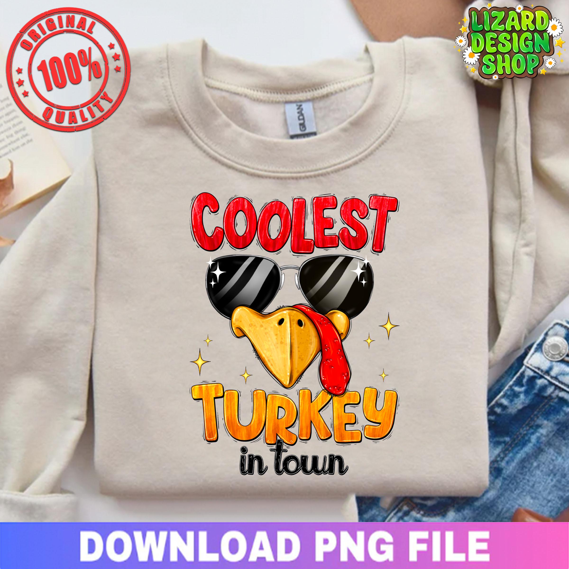 Coolest Turkey in Town Png, Boys Thanksgiving Png, Boy Turkey Face Cut ...