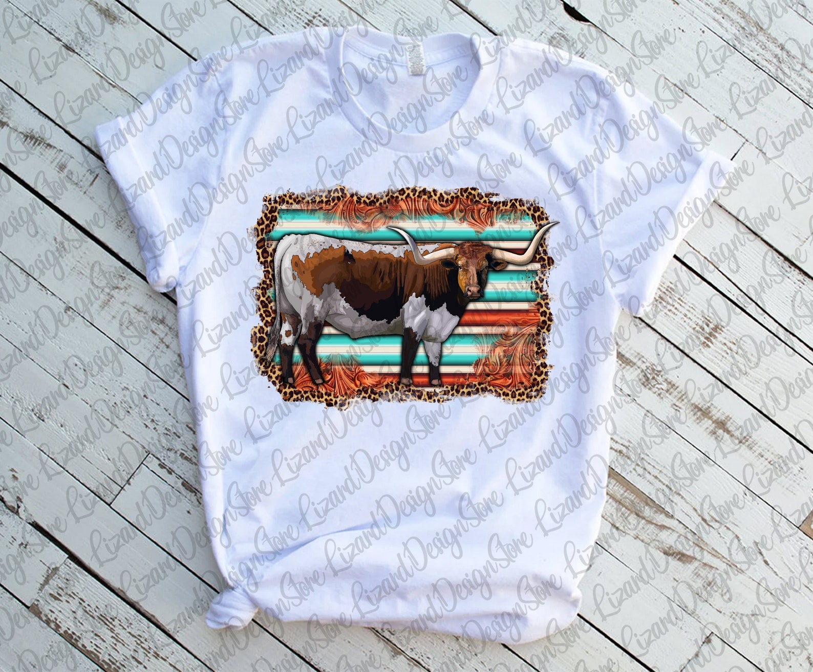 Texas Longhorn Cow Serape Background Png Texas Longhorn Cow - Etsy