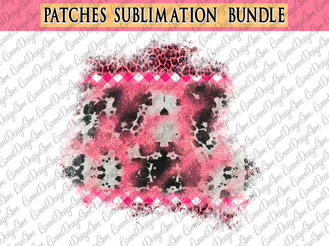 Pink Glitter Leopard Patch Png Leopard Pink Patch Png - Etsy