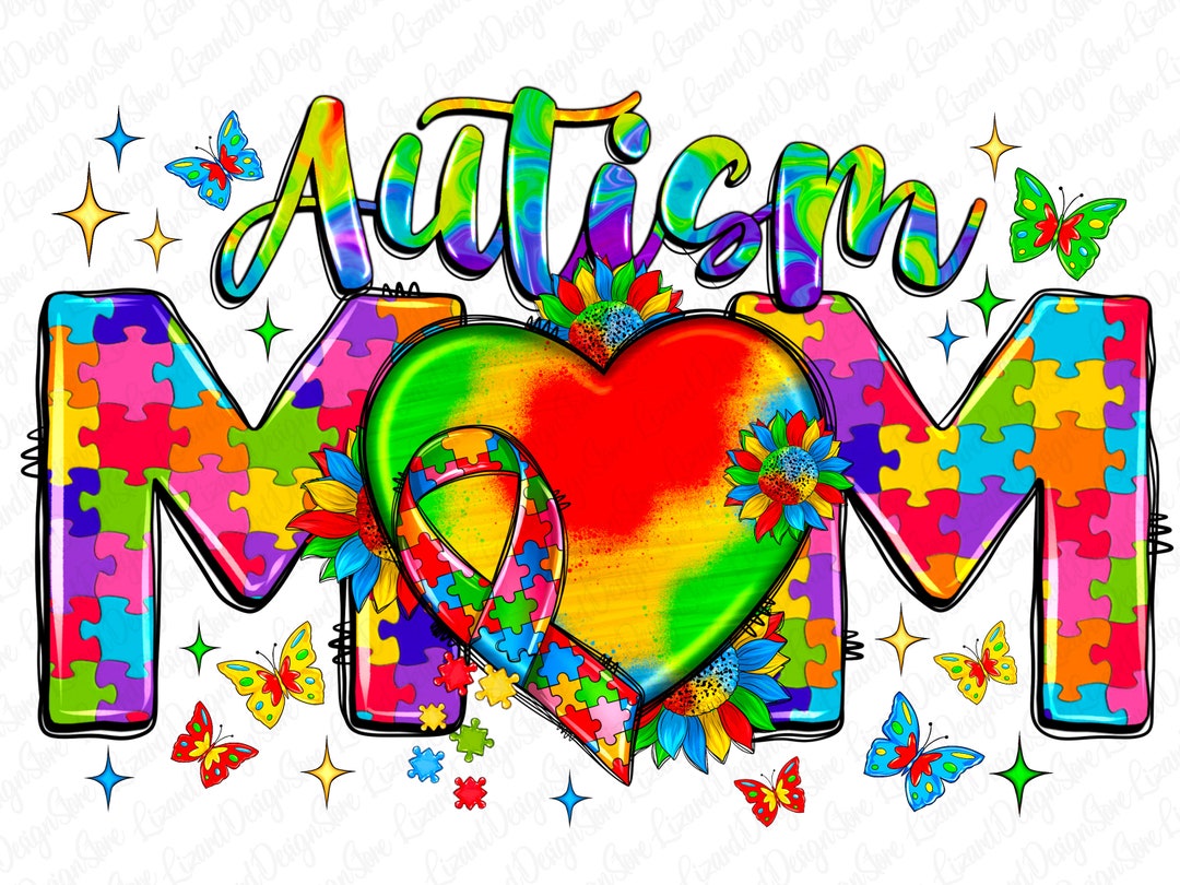 Autism Mom Png Sublimation Design Download, Autism Awareness Png ...