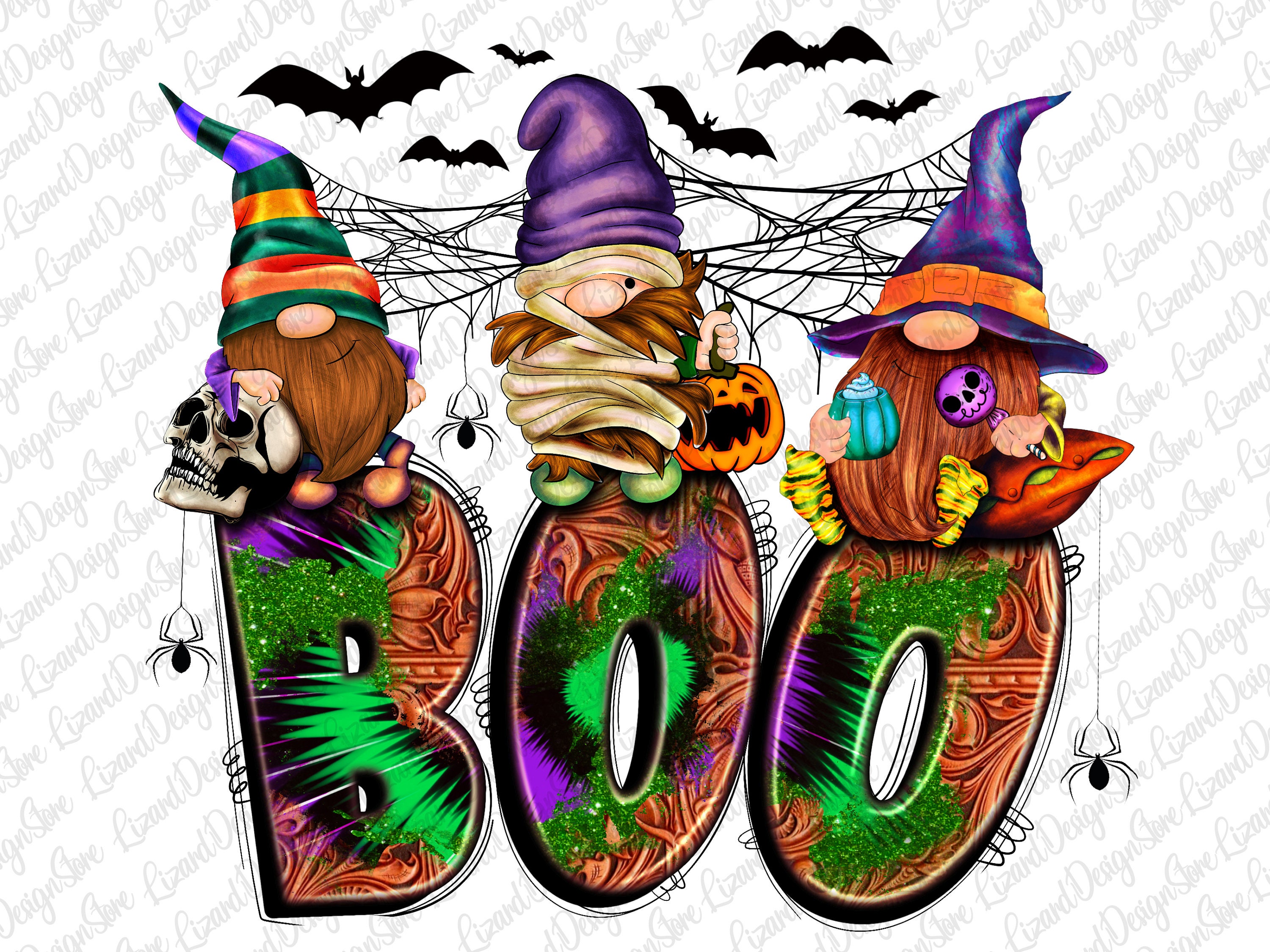 Gnome Halloween Png, BOO Gnomes Halloween, Halloween PNG, Sublimation ...