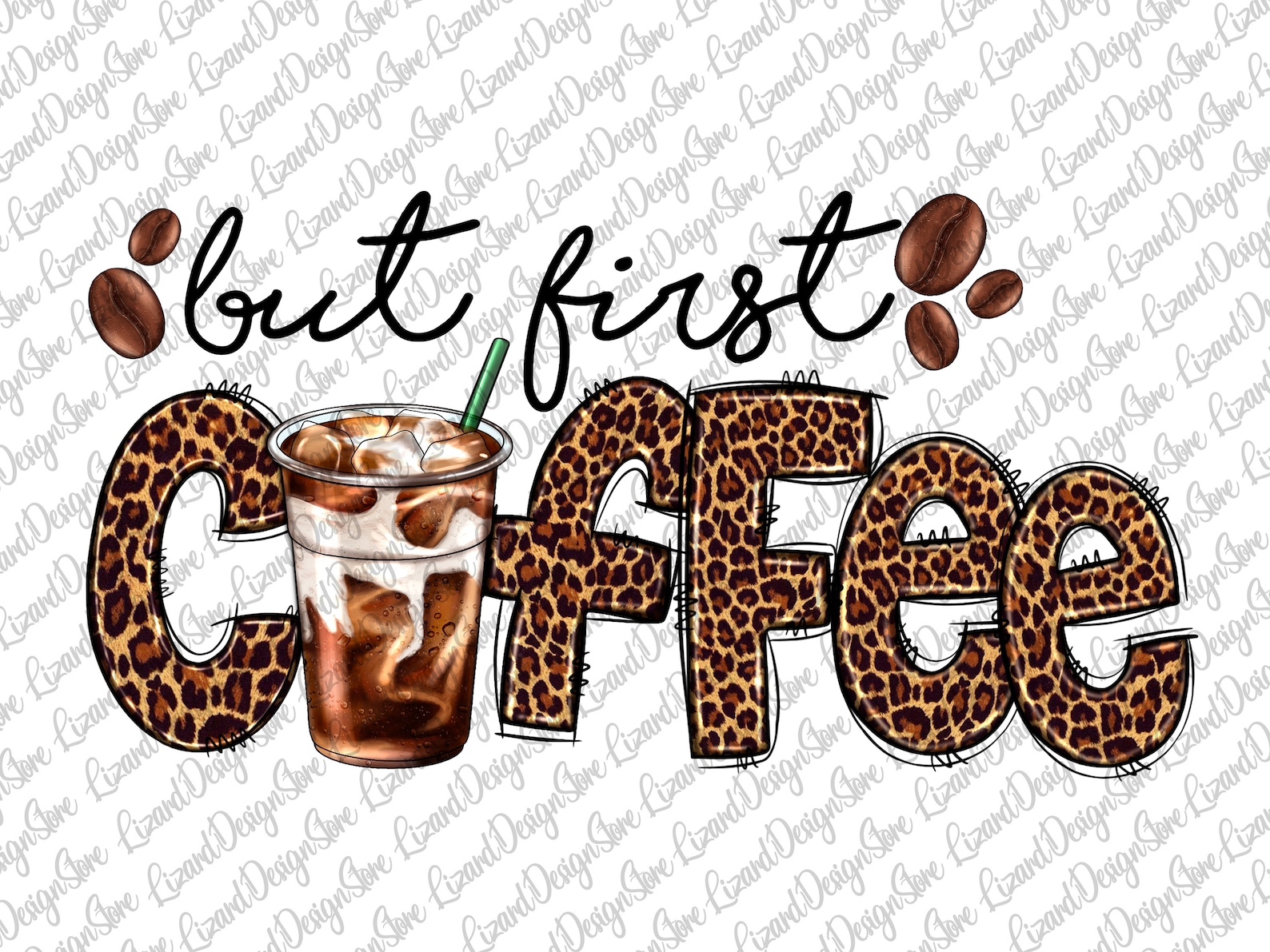 But First Coffee Png, Coffee PNG, Leopard Print, Coffee Sublimation ...