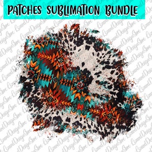Aztec Cowhide PNG Patch Bundle Sublimation Design, Cowhide Patches ...