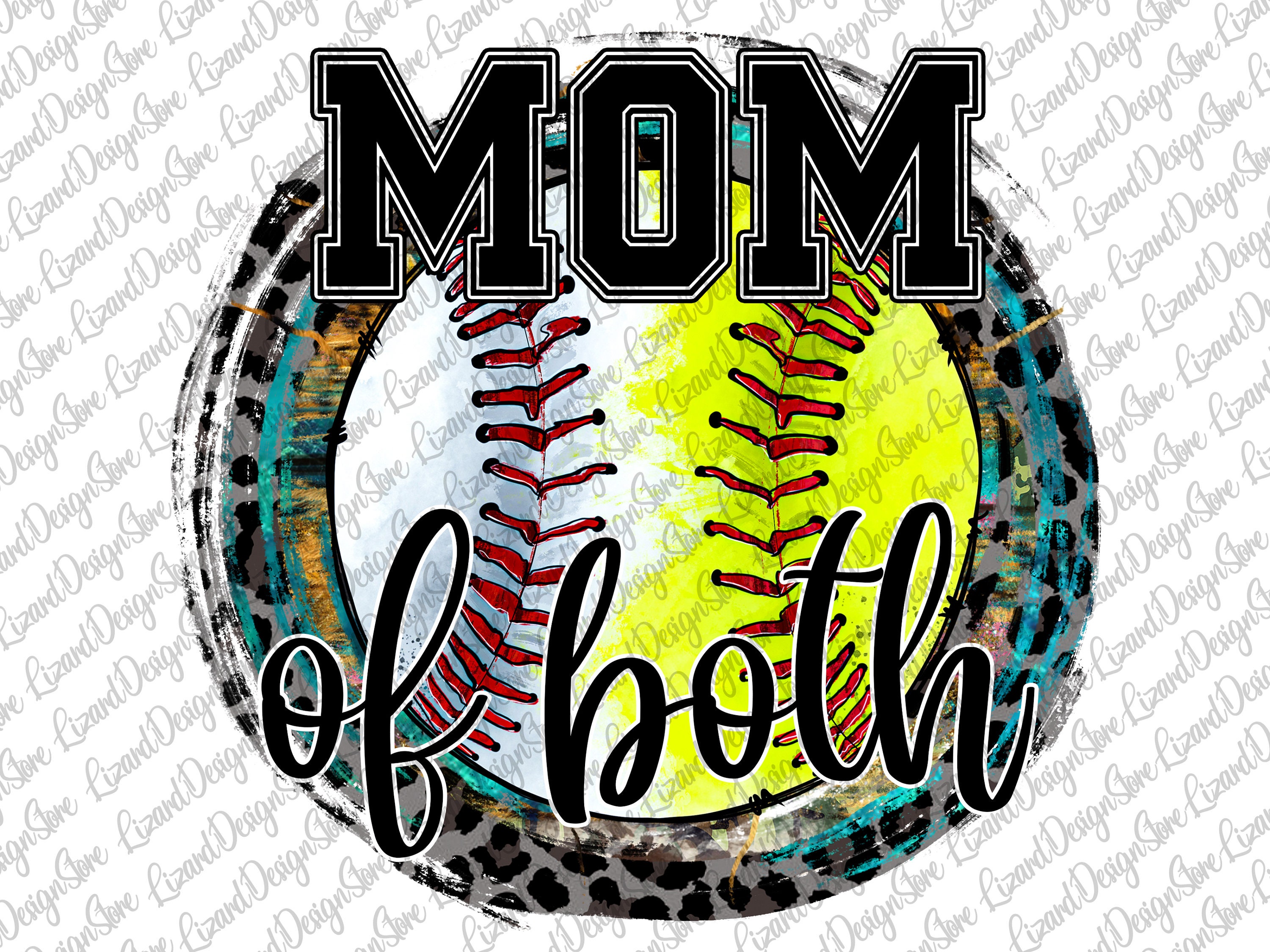 Baseball Softball Mom Sublimation Design Mom Of Both Leopard Etsy