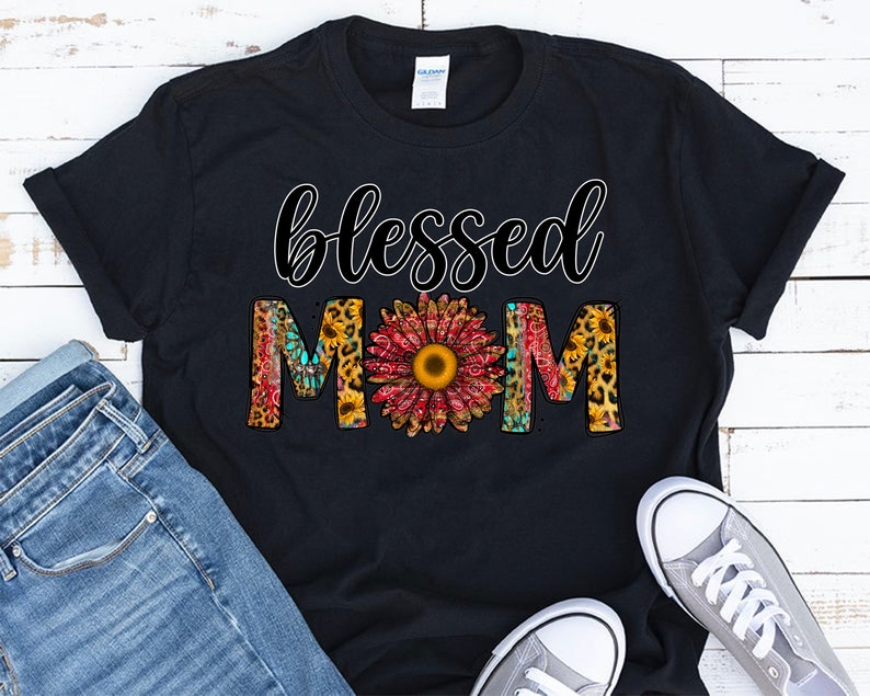 Blessed Mom Png Western Mom Png Mom Png Gemstone Leopard - Etsy