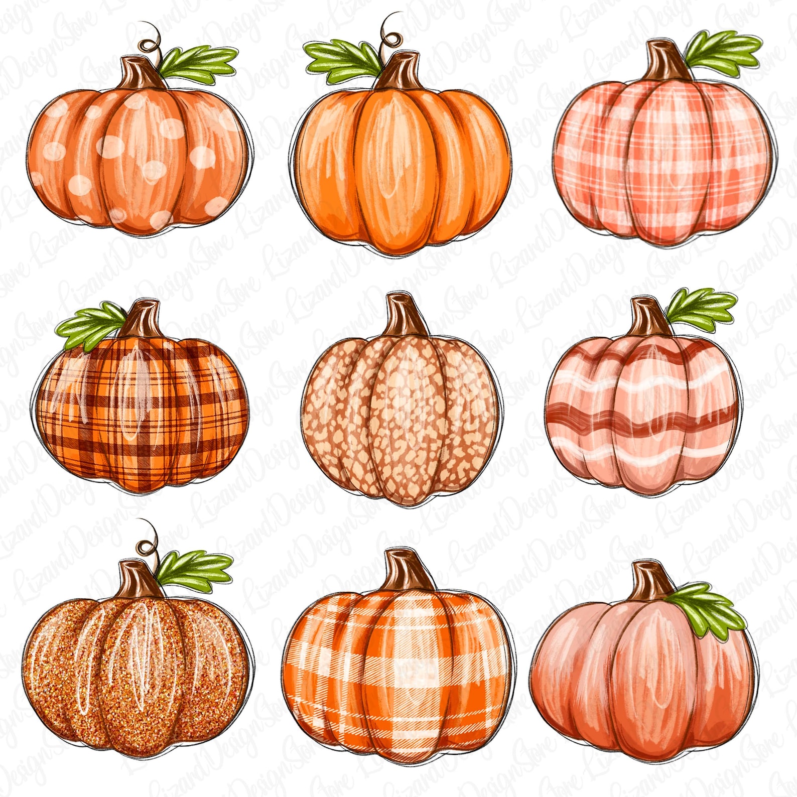 50+ Fall Pumpkins Clipart Bundle, Watercolor Autumn Pumpkin Collection ...