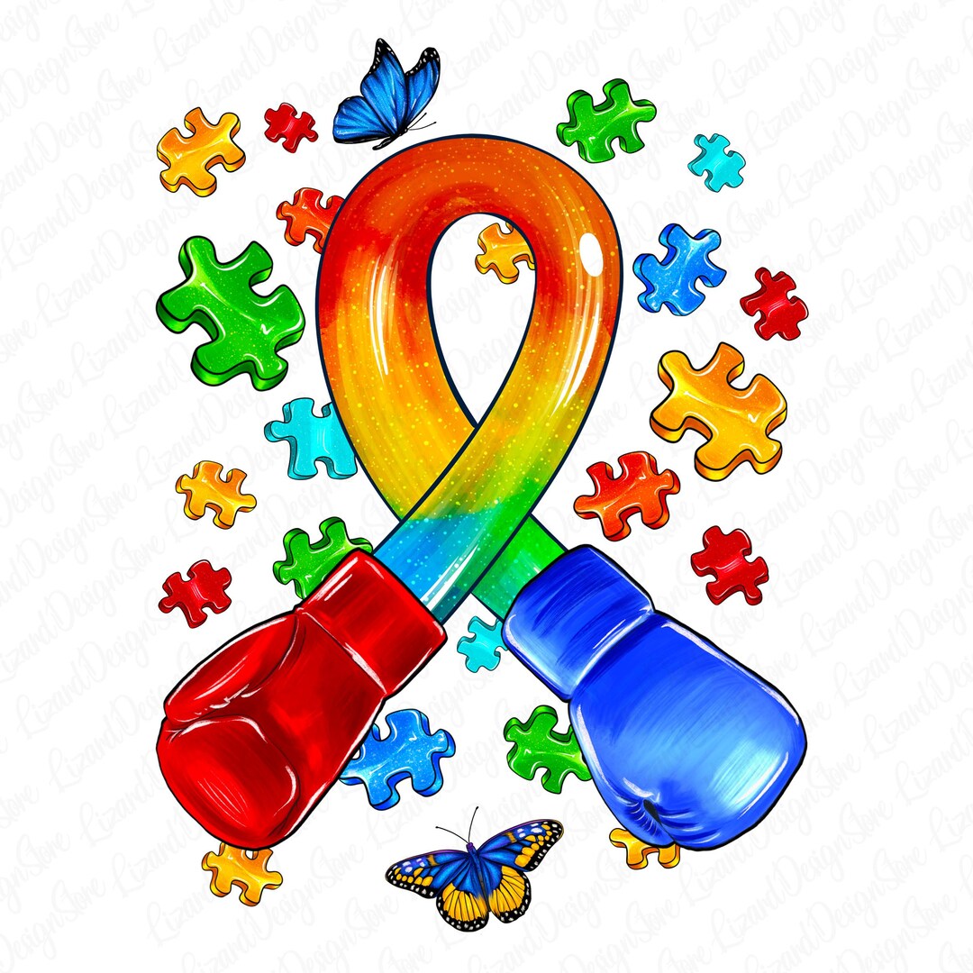 Autism Awareness With Boxing Gloves Png Sublimation Design Download ...