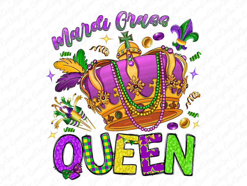 Mardi Gras Queen Png Sublimation Design Download, Happy Mardi Gras Png ...
