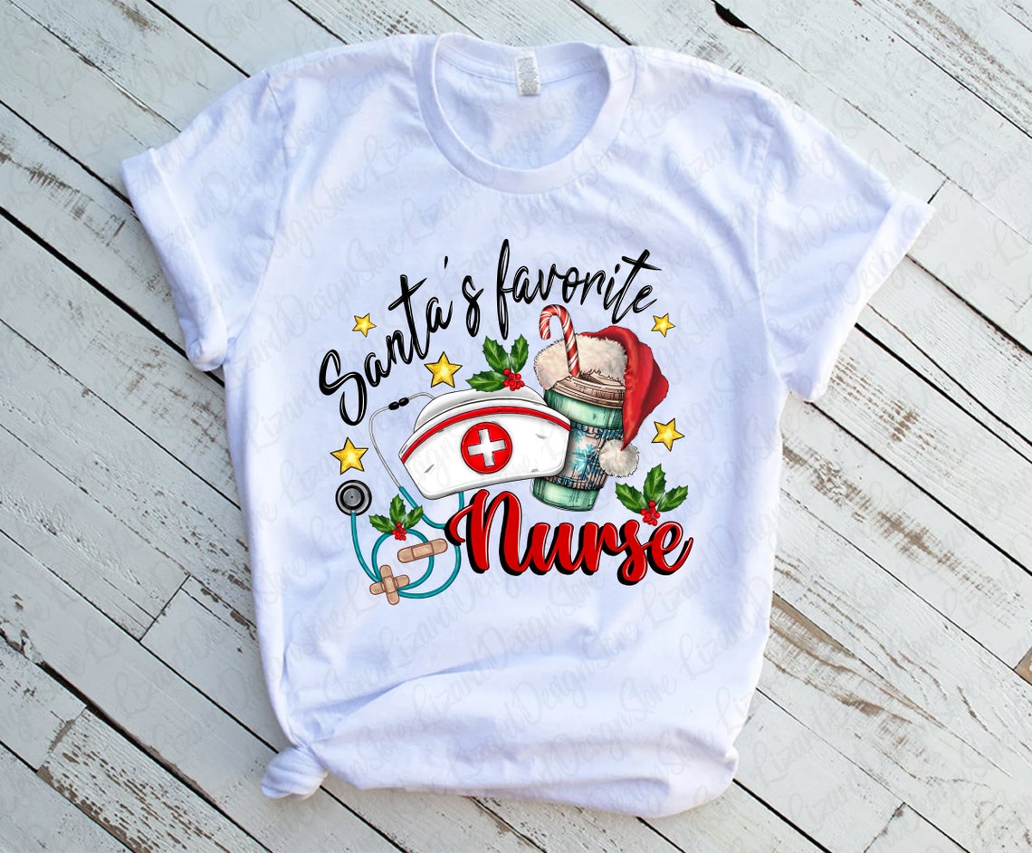 Santa's Favorite Nurse Png Nurse Christmas Png - Etsy
