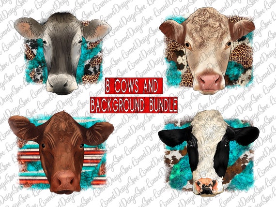 Western Cow Bundle Png Sublimation Design Hand Drawn Cow Png - Etsy