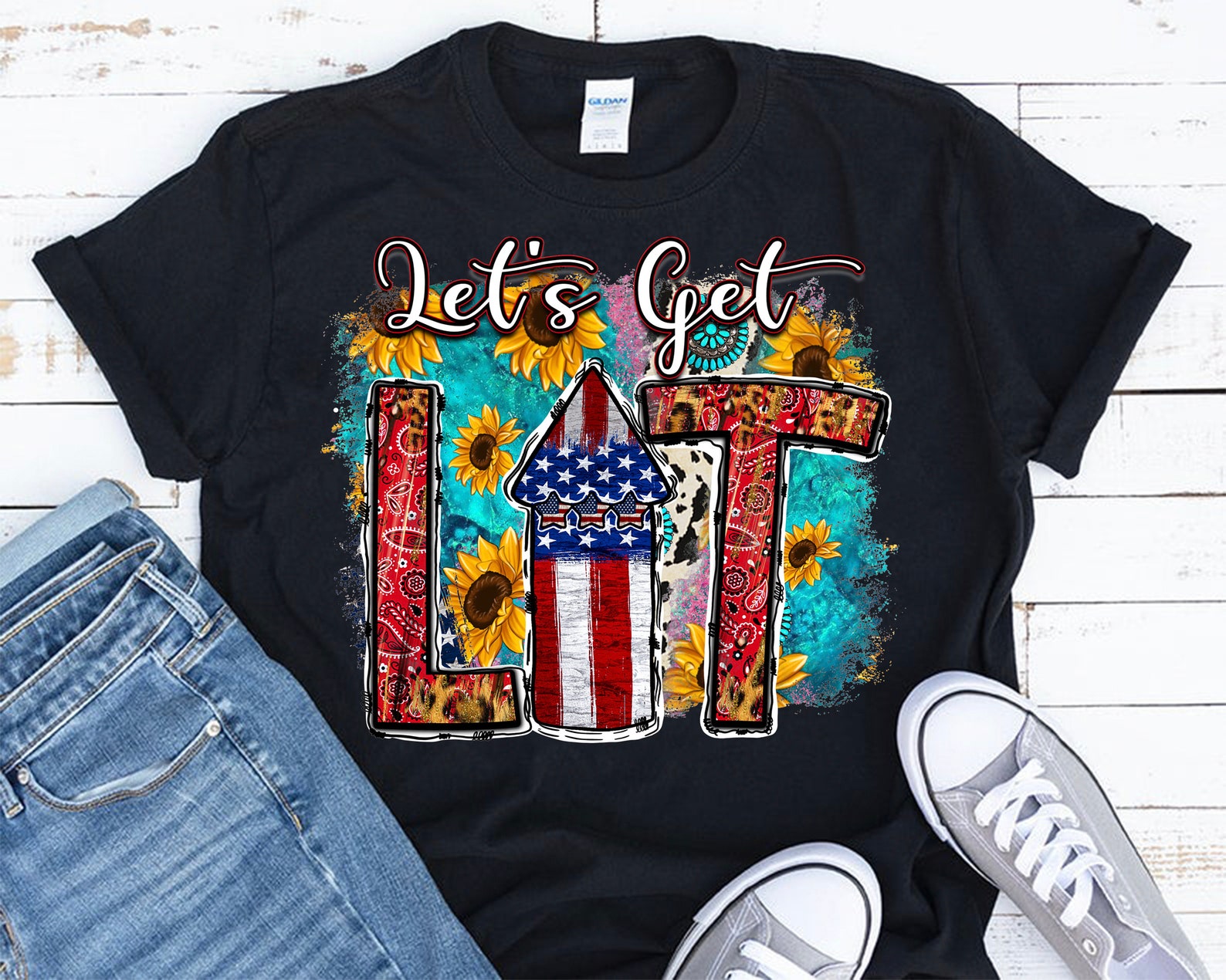 Let's Get Lit PNG America Png Design USA Png 4th of - Etsy