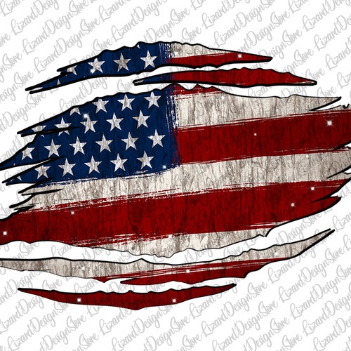 Usa Flag Claw Png File Ripped Design Usa Flag Sublimation - Etsy