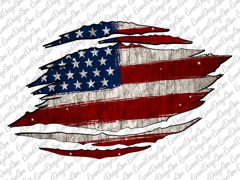 Usa Flag Ripped Png File, Ripped Design, Usa Flag Sublimation, American ...
