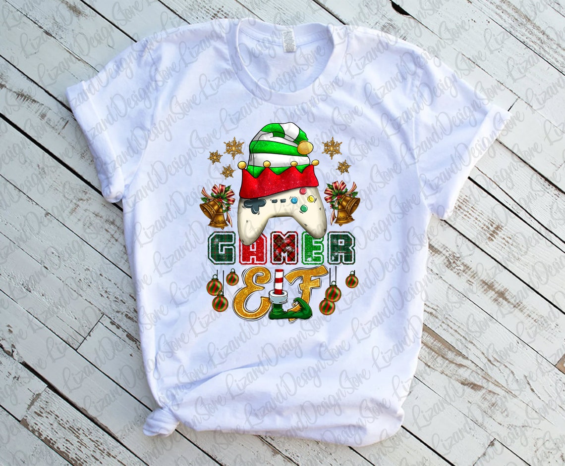 Gamer Elf PNG, Christmas Jumper Design, Xmas Digital Download ...
