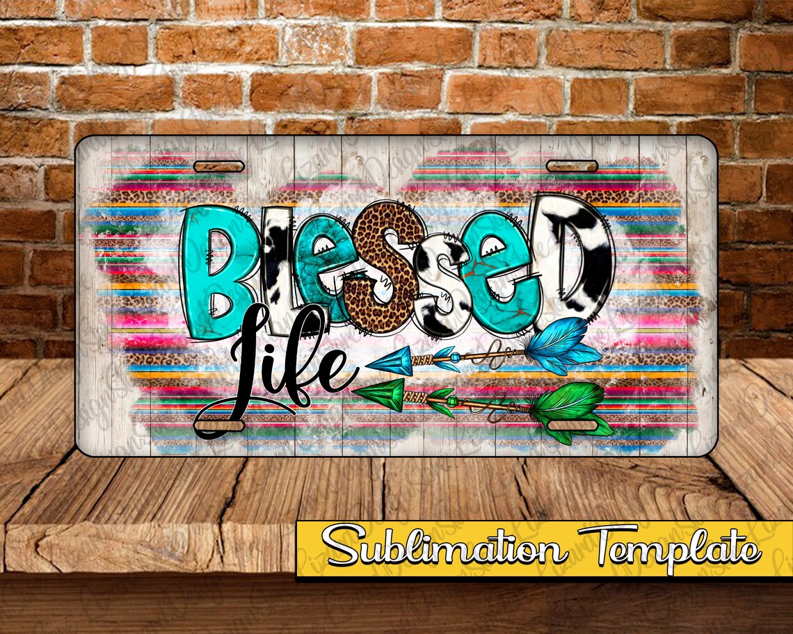 Blessed Life License Plate Png Blessed License Plate - Etsy