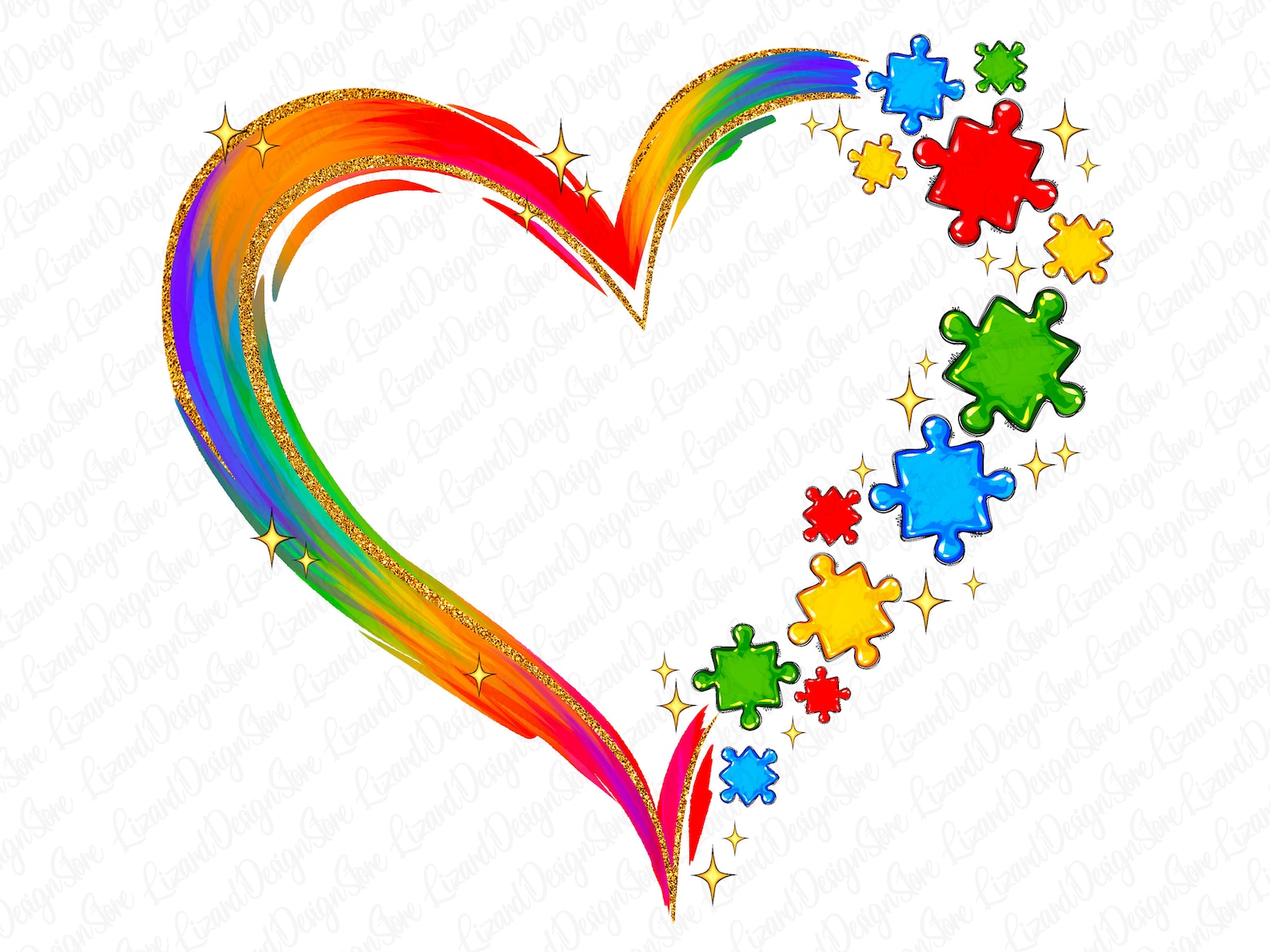 Autism Heart Png Sublimation Design Download, Autism Awareness Png ...